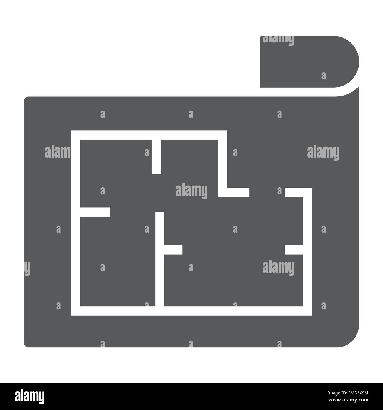 House Plan glyph icon, real estate and home, architectural blueprint ...