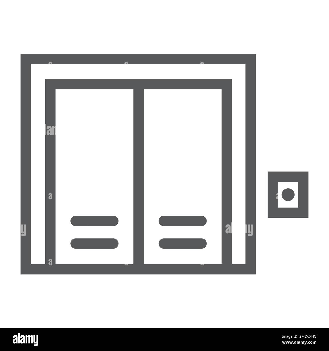 Elevator line icon, real estate and home, lift sign vector graphics, a ...