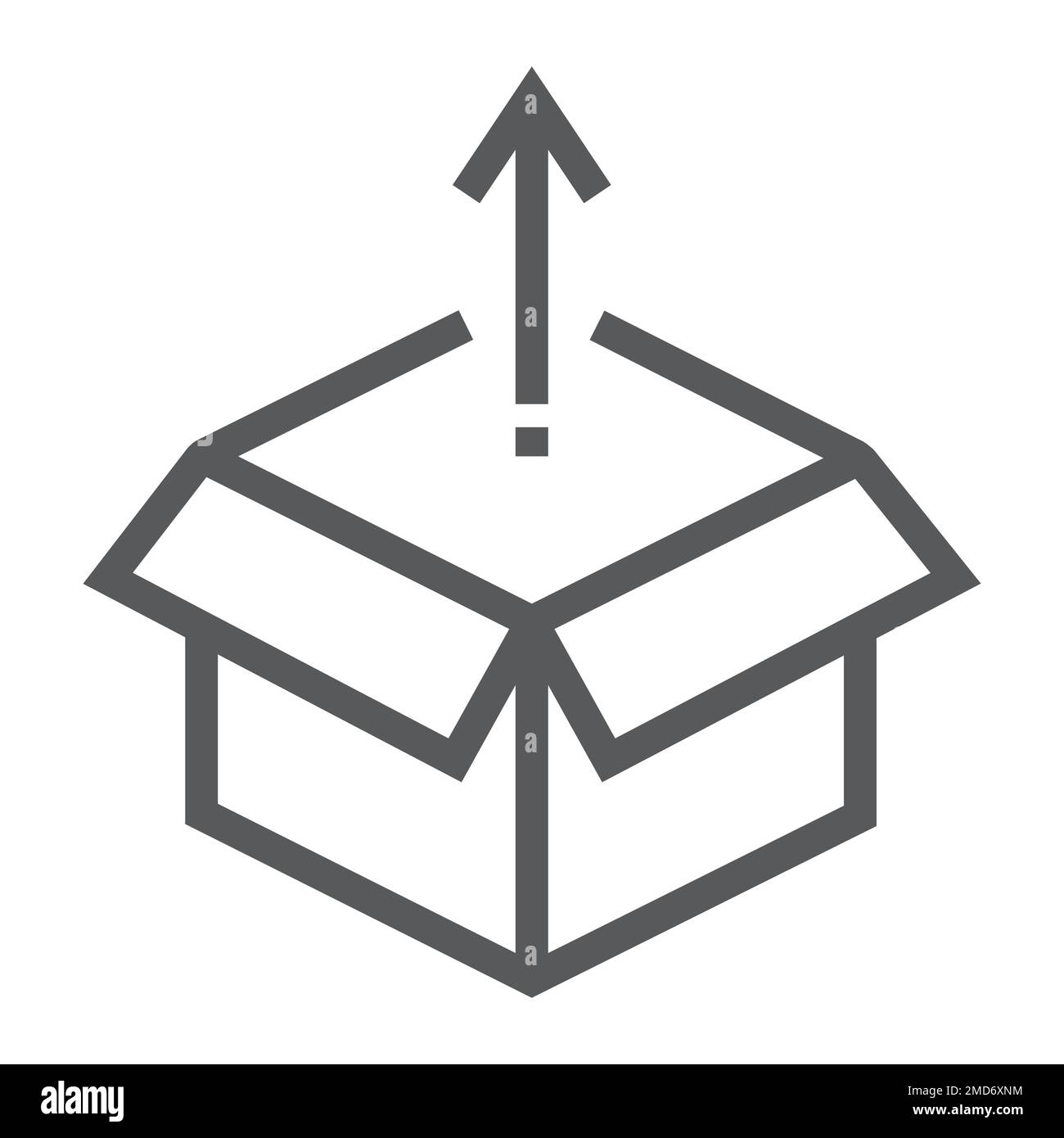 Product release line icon, development and business, open box sign ...