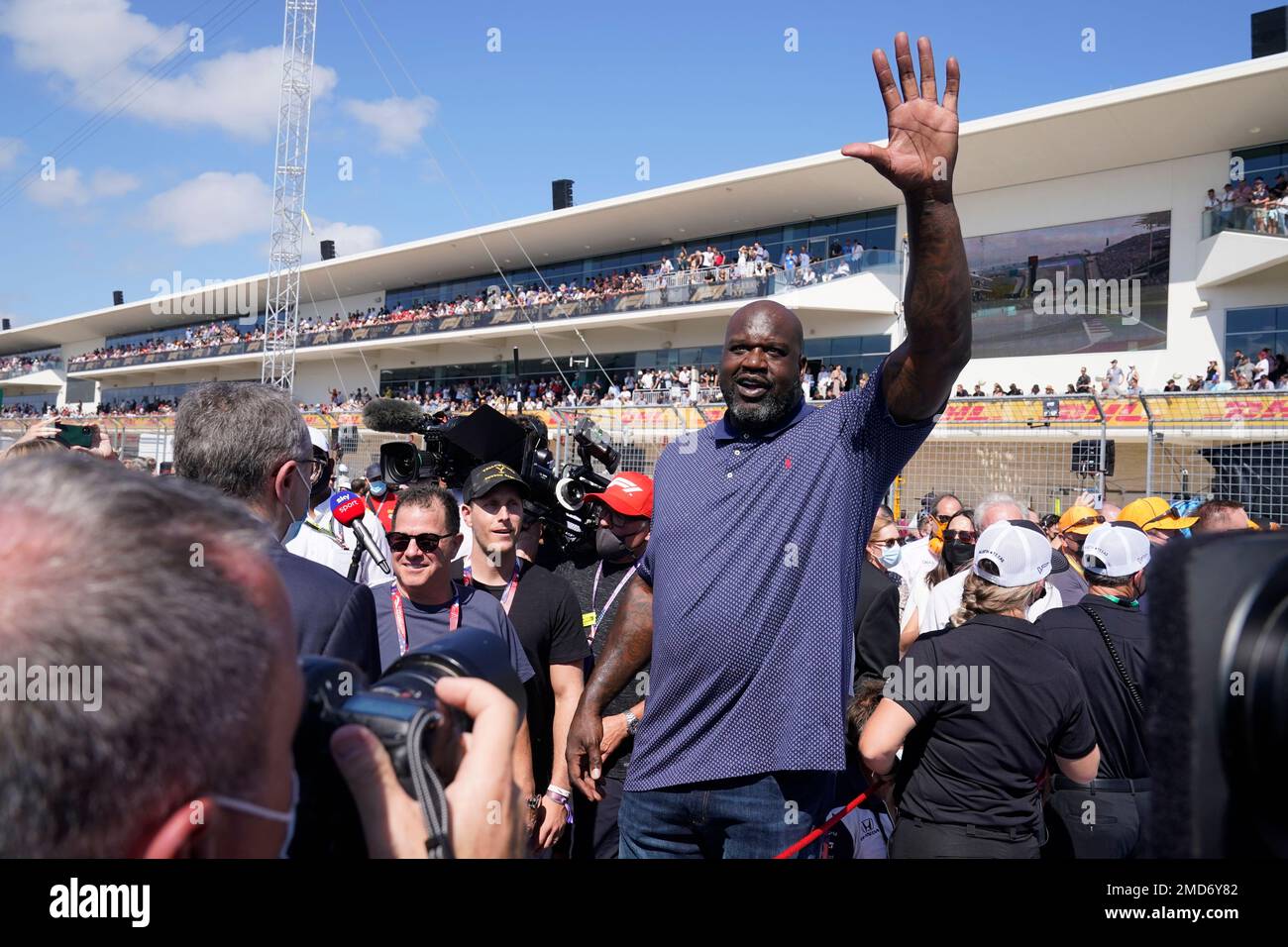 Shaquille O'Neal on the grid before the F1 U.S. Grand Prix auto race at ...