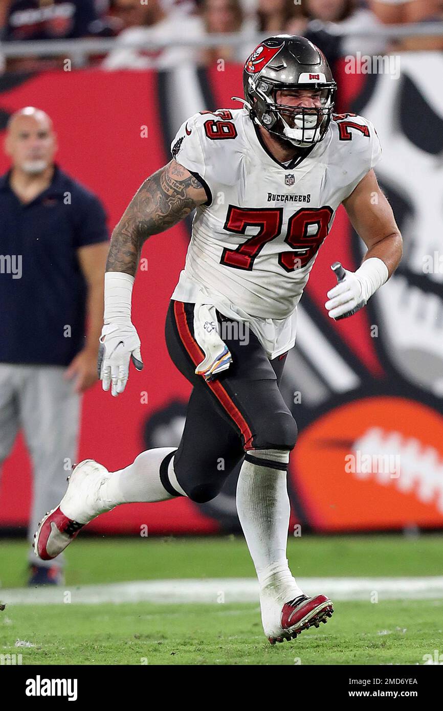 Tampa Bay Buccaneers defensive end Pat O'Connor (79) sprints down the ...