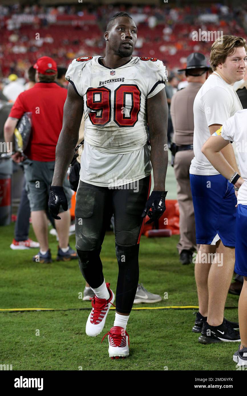 Tampa Bay Buccaneers outside linebacker Jason Pierre-Paul (90) walks ...