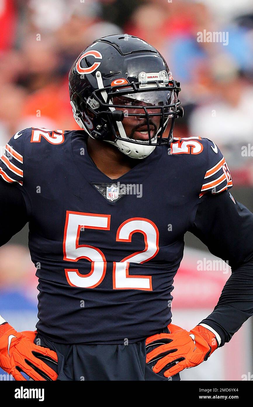 Chicago Bears outside linebacker Khalil Mack (52) looks to the bench ...