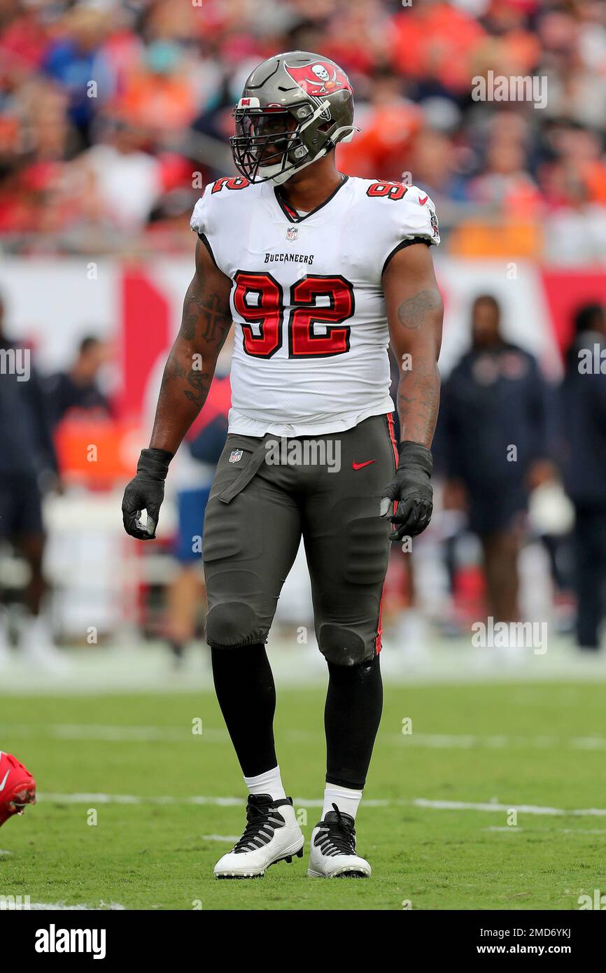 Tampa Bay Buccaneers defensive end William Gholston (92) waits for play ...