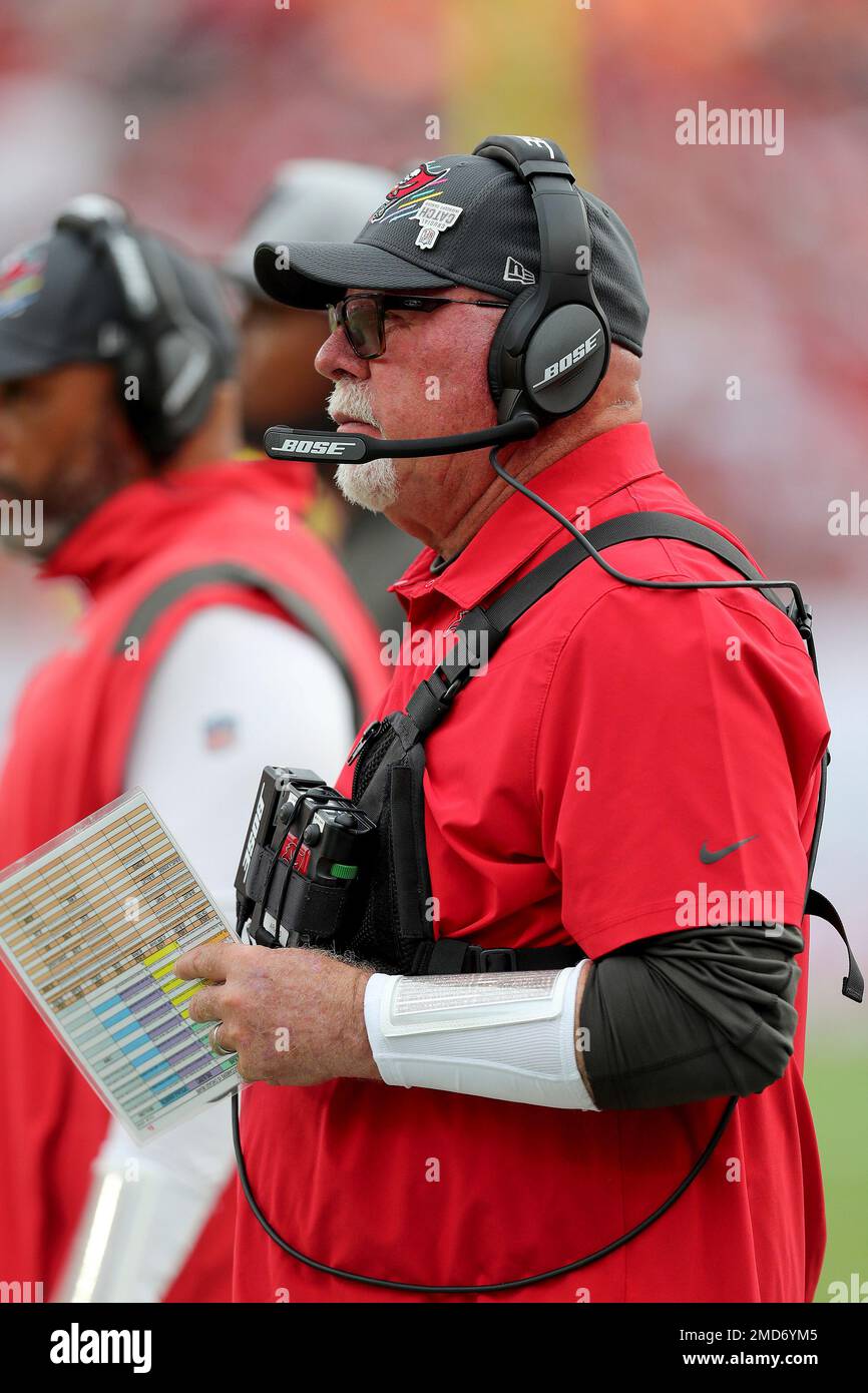 Tampa Bay Buccaneers head coach Bruce Arians watches play during a NFL ...