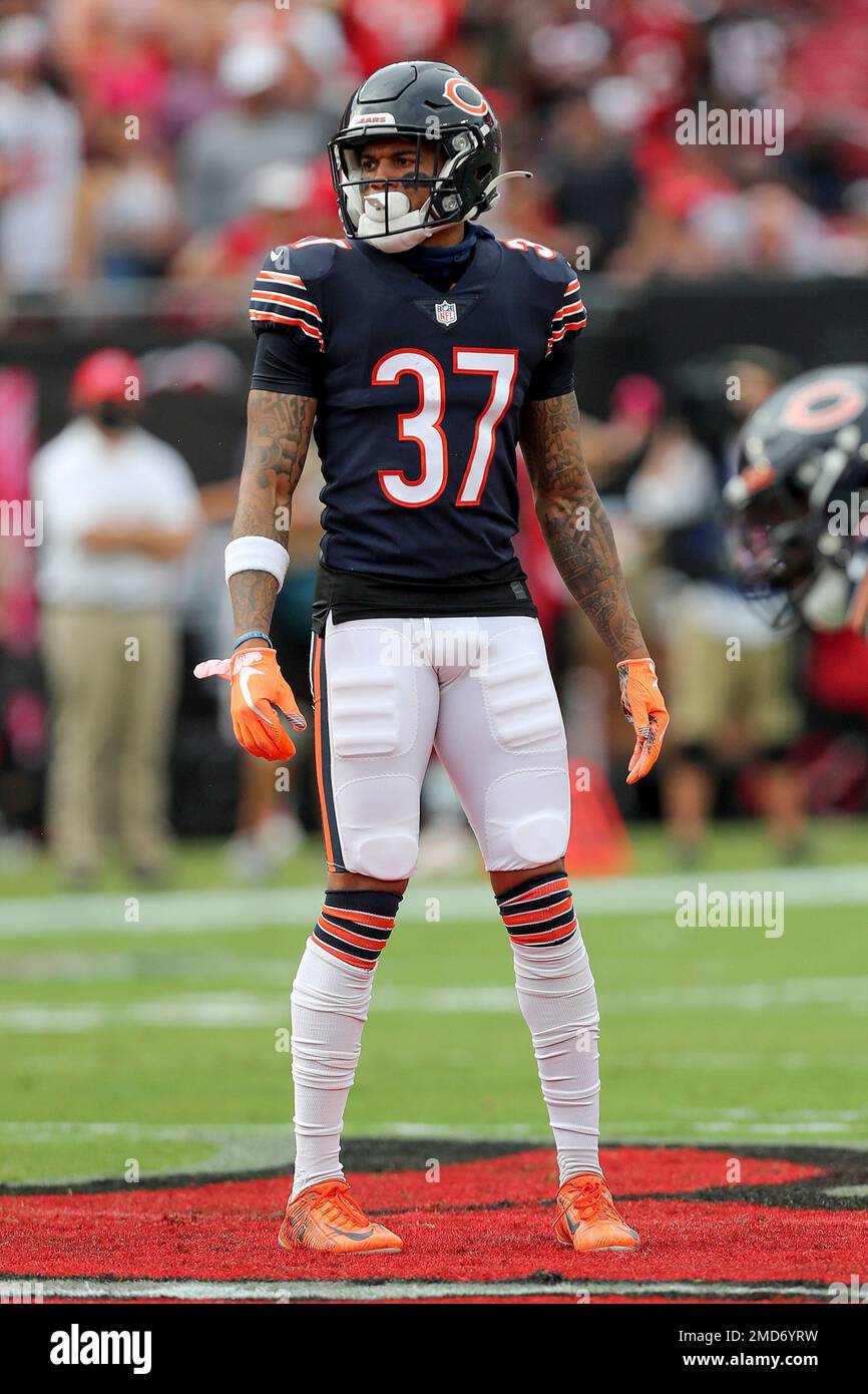 Chicago Bears cornerback Teez Tabor (37)sets himself on the line during ...