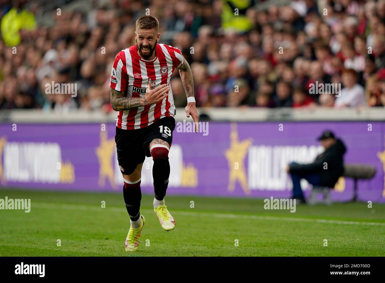 Brentford's Pontus Jansson runs up the pitch during the second half of an English Premier League ...