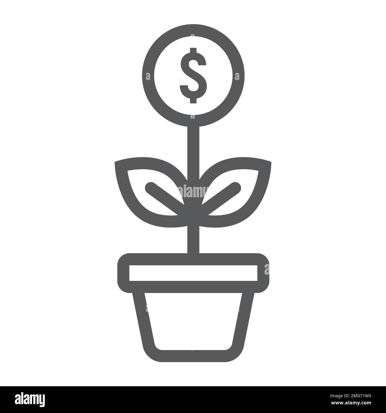 Successful investment line icon, development and business, money growth ...