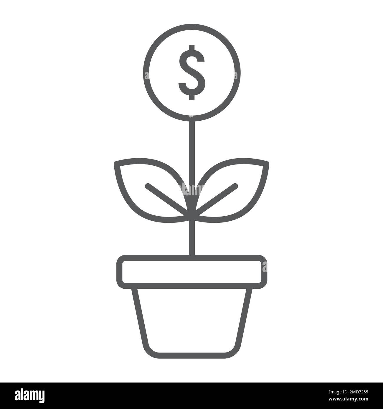 Successful investment thin line icon, development and business, money ...