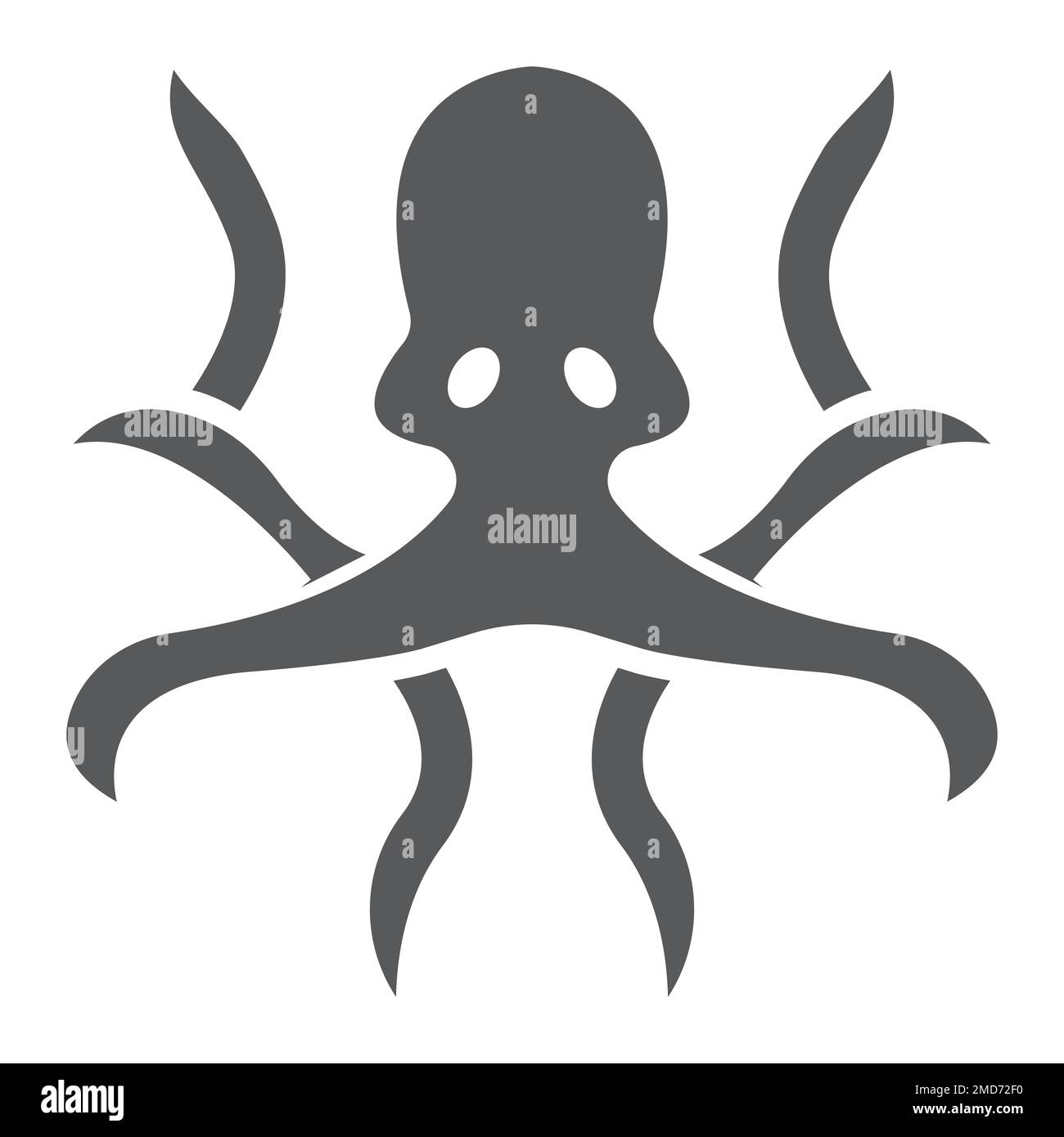 Octopus glyph icon, animal and underwater, aquatic sign vector graphics ...