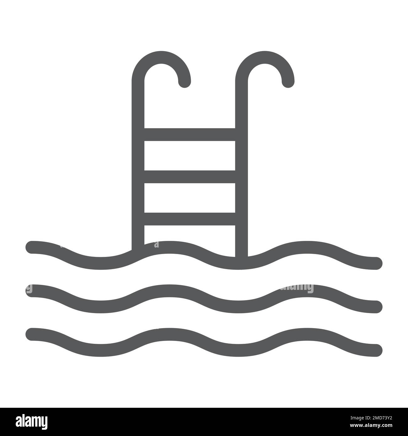 Swimming Pool line icon, diving and underwater, pool practice sign ...
