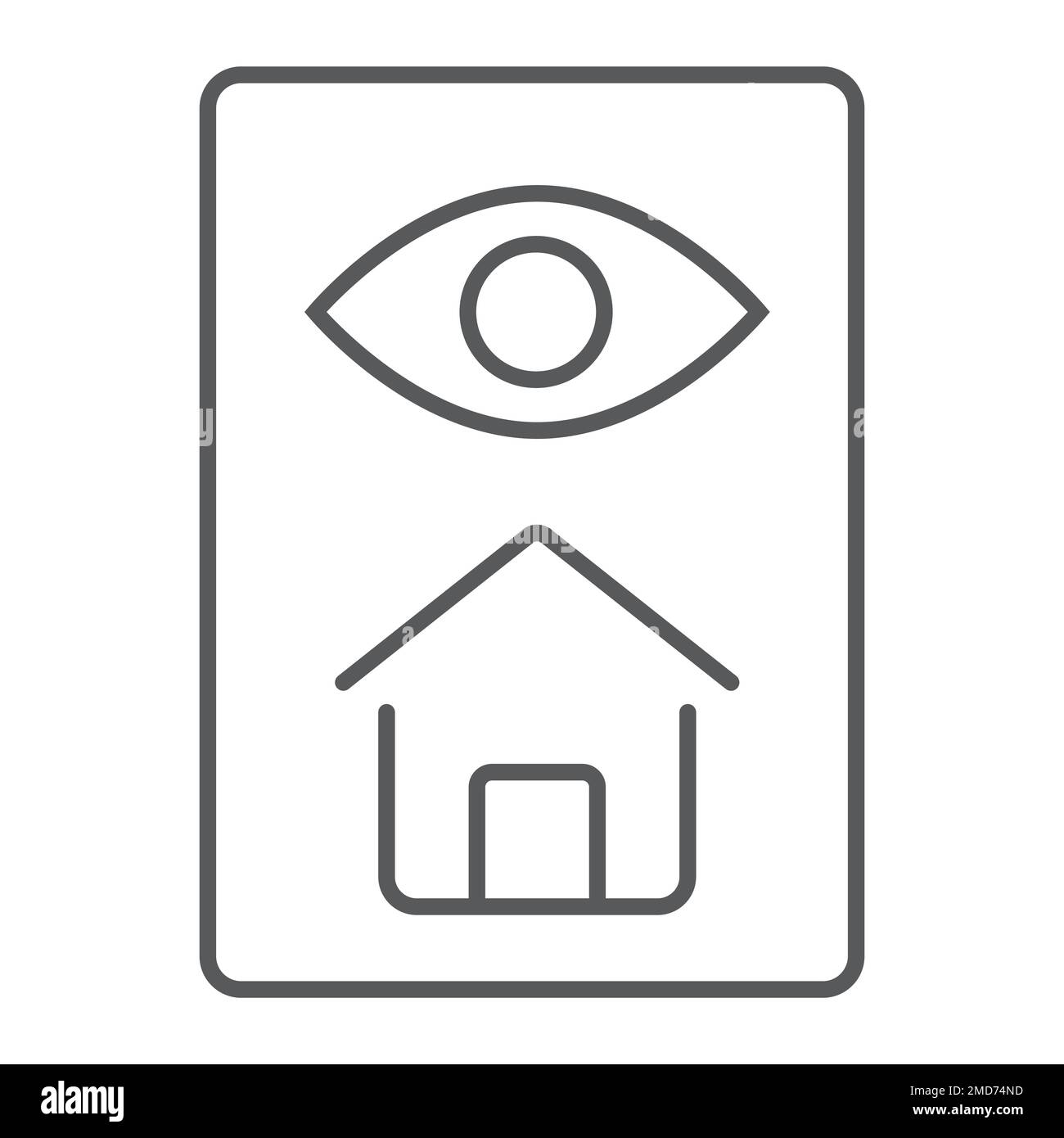Home inspection thin line icon, real estate and home, inspect sign ...