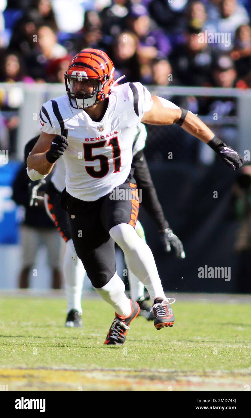 Cincinnati Bengals linebacker Markus Bailey (51) runs during an NFL ...