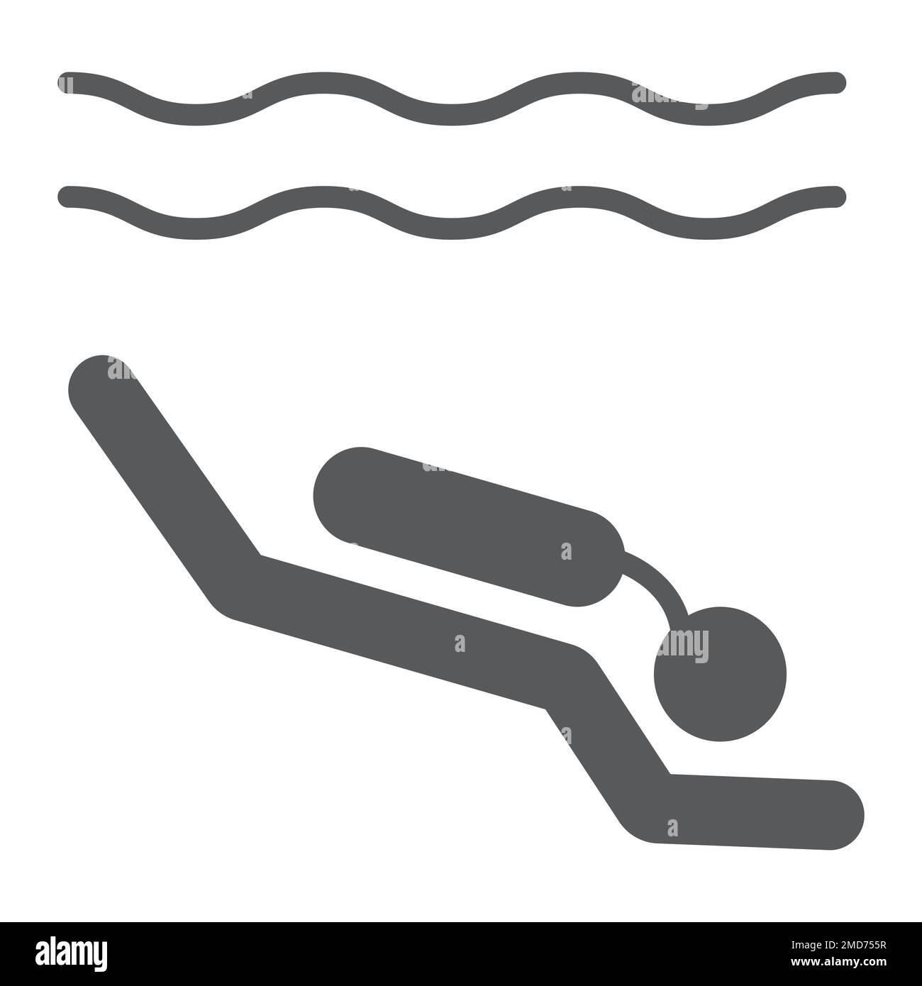 Scuba Diving glyph icon, diving and underwater, diver sign vector ...