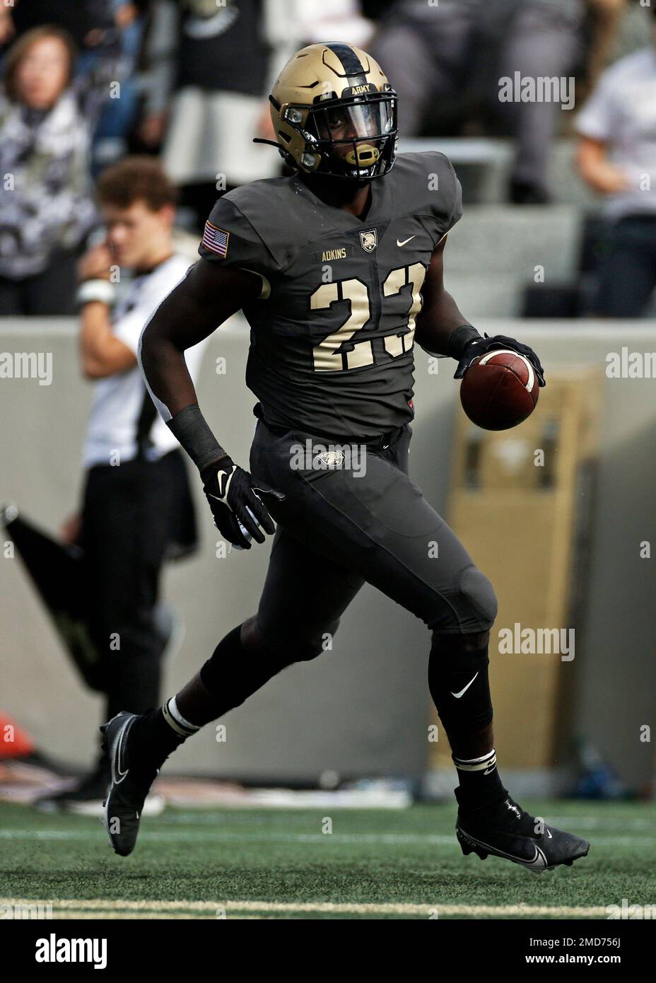 Army running back Anthony Adkins (23) runs against Wake Forest during ...