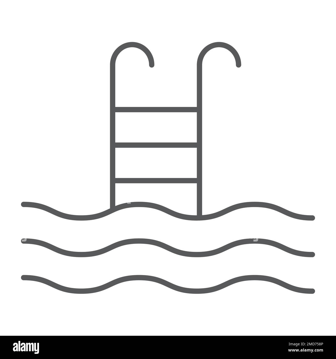 Swimming Pool thin line icon, diving and underwater, pool practice sign ...