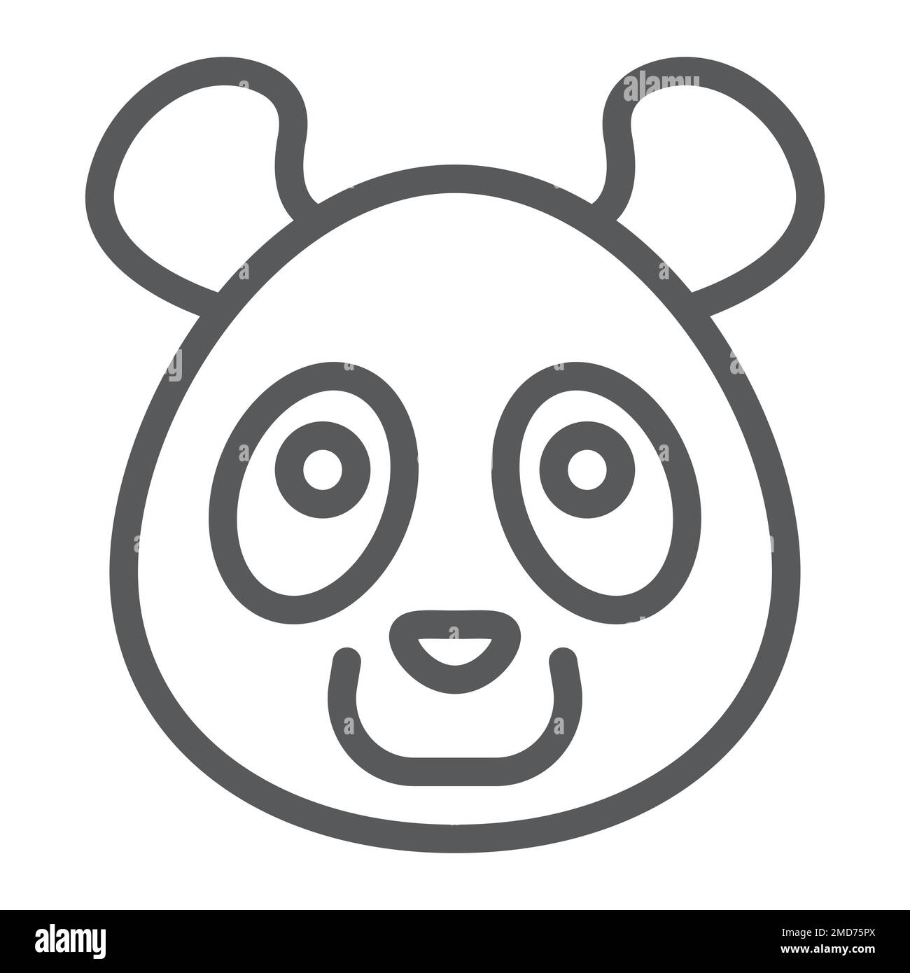 Panda line icon, animal and zoo, bear sign vector graphics, a linear ...