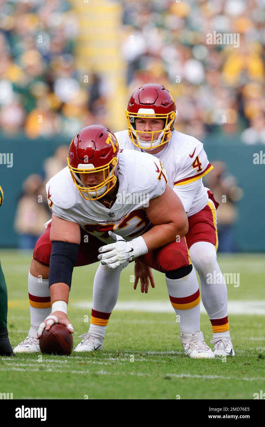 Washington Football Team center Chase Roullier (73) prepares to hike ...