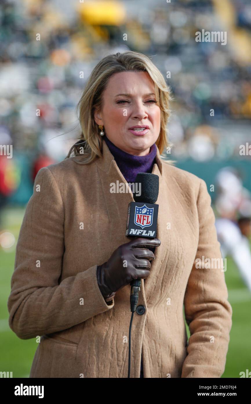 NFL Network sideline reporter Stacy Dales reports prior to an NFL ...