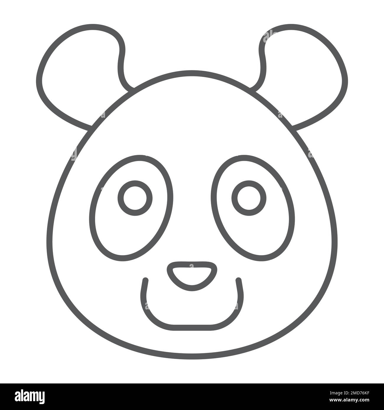 Panda thin line icon, animal and zoo, bear sign vector graphics, a ...