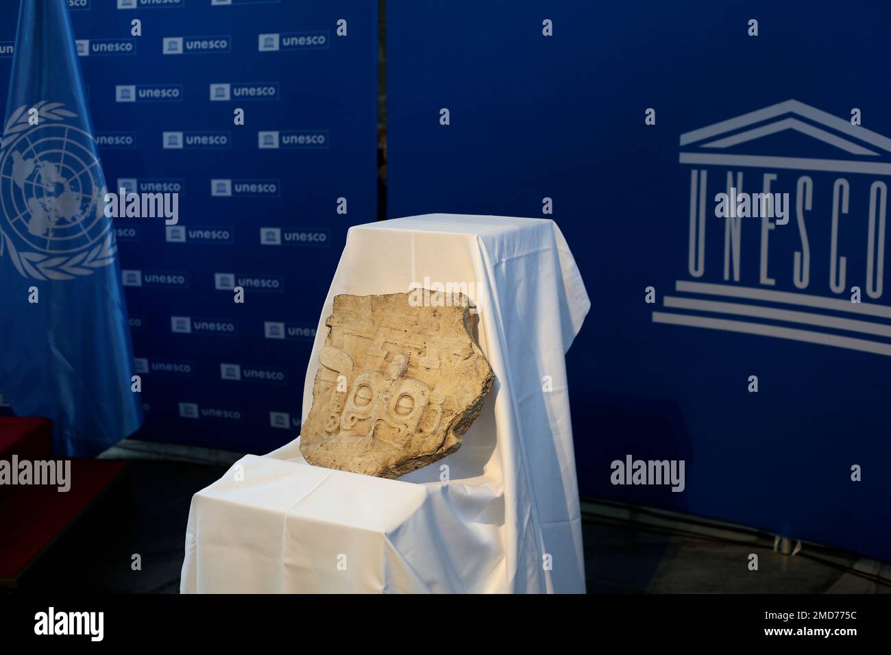 A Mayan memorial stone that was looted in the 1960s from an ...
