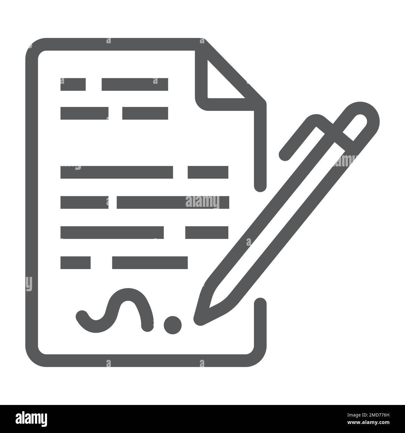 Contract line icon, agreement and signature, deal sign vector graphics ...