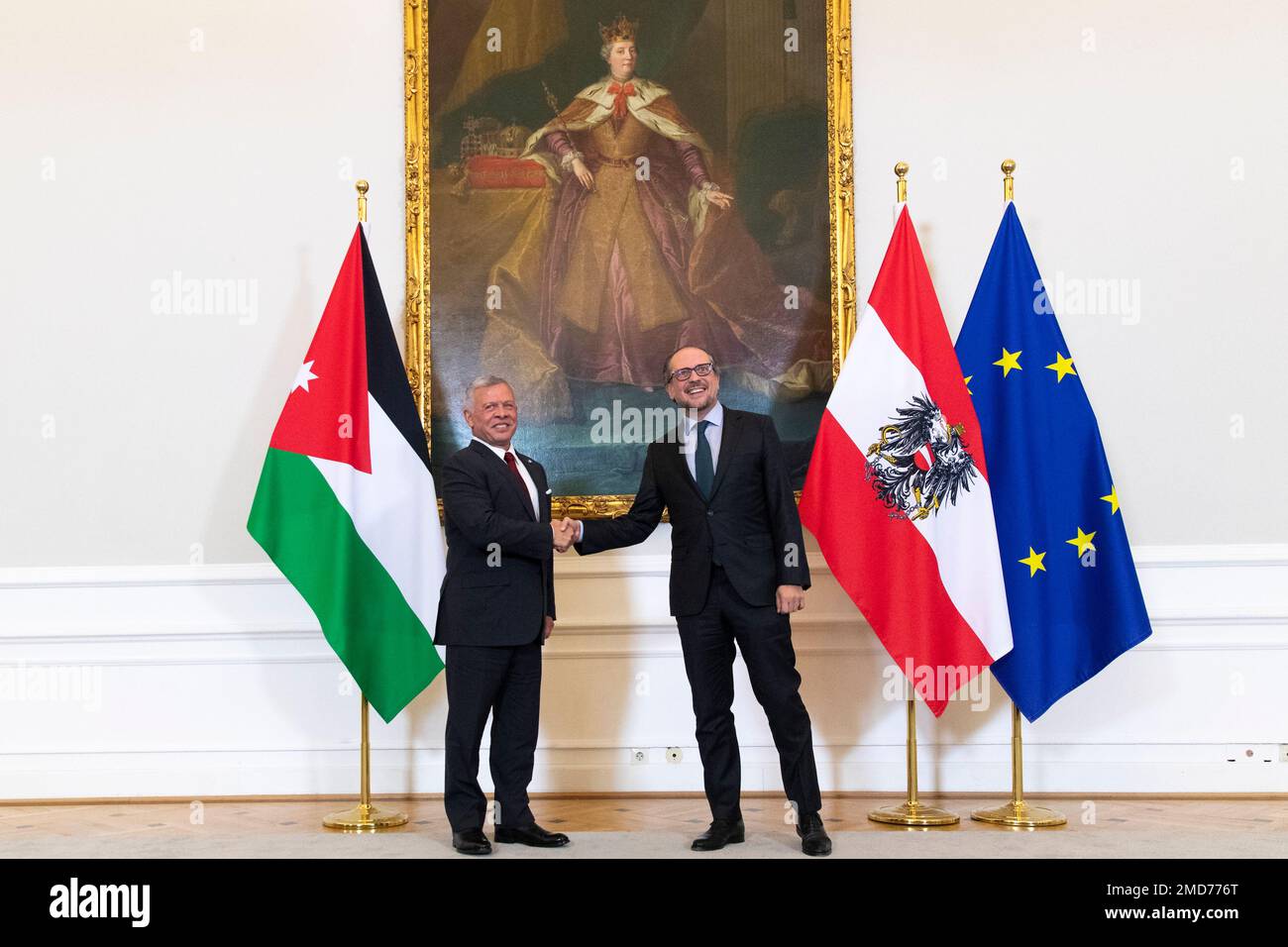 Jordan king Abdullah II bin al-Hussein, left, and Austria's chancellor ...
