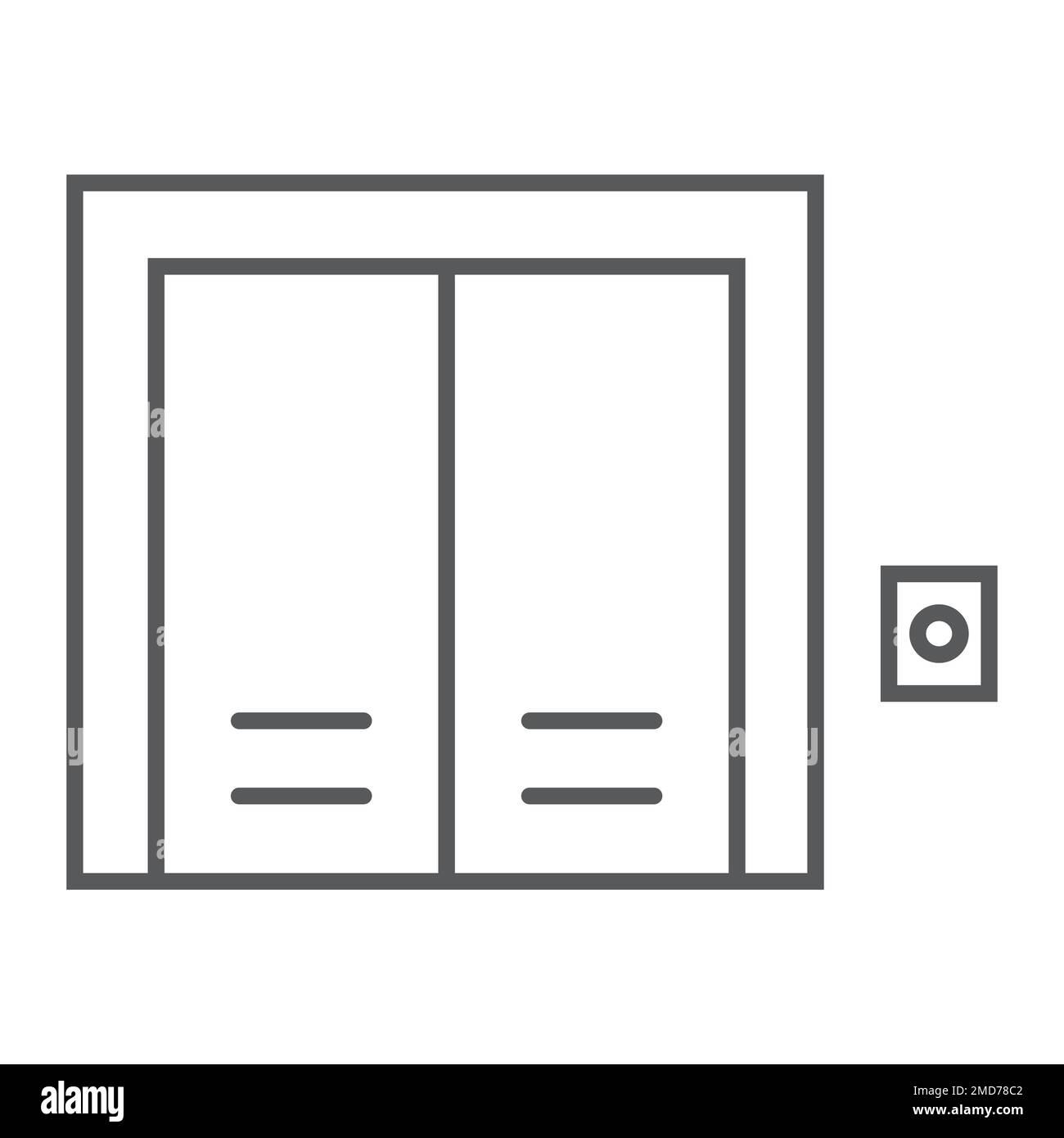 Elevator thin line icon, real estate and home, lift sign vector ...