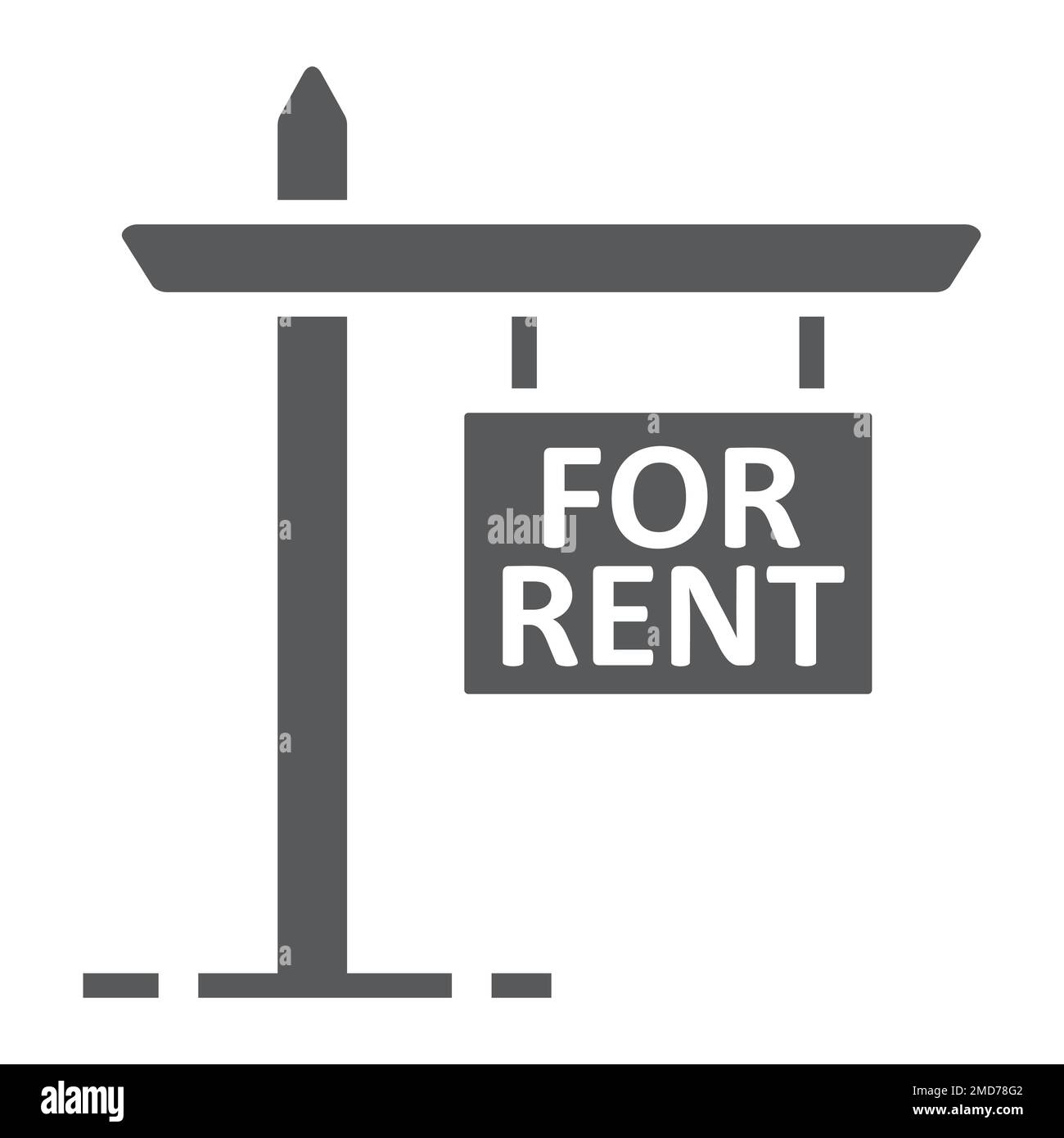 Signboard for rent glyph icon, real estate and home, buy sign vector ...