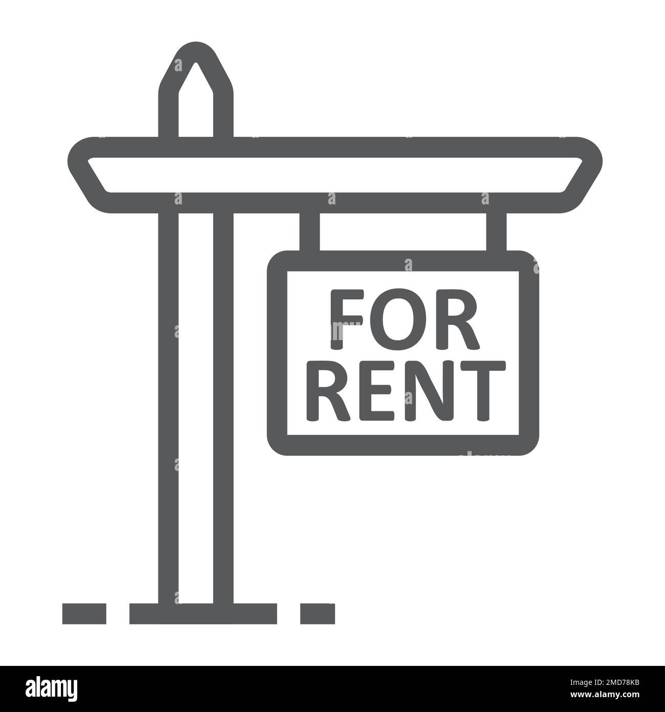 Signboard for rent line icon, real estate and home, buy sign vector ...