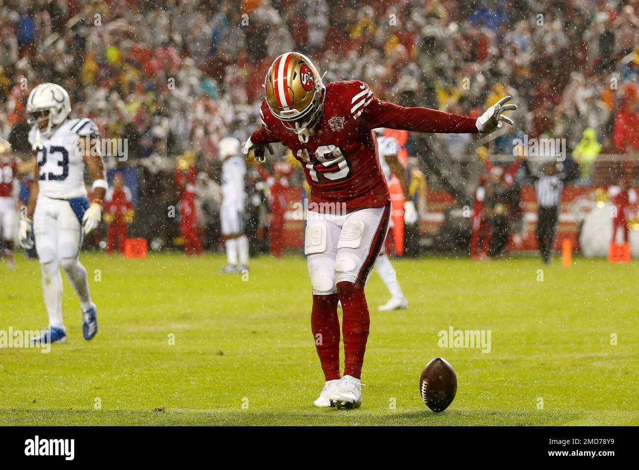 San Francisco 49ers wide receiver Deebo Samuel (19) celebrates after ...