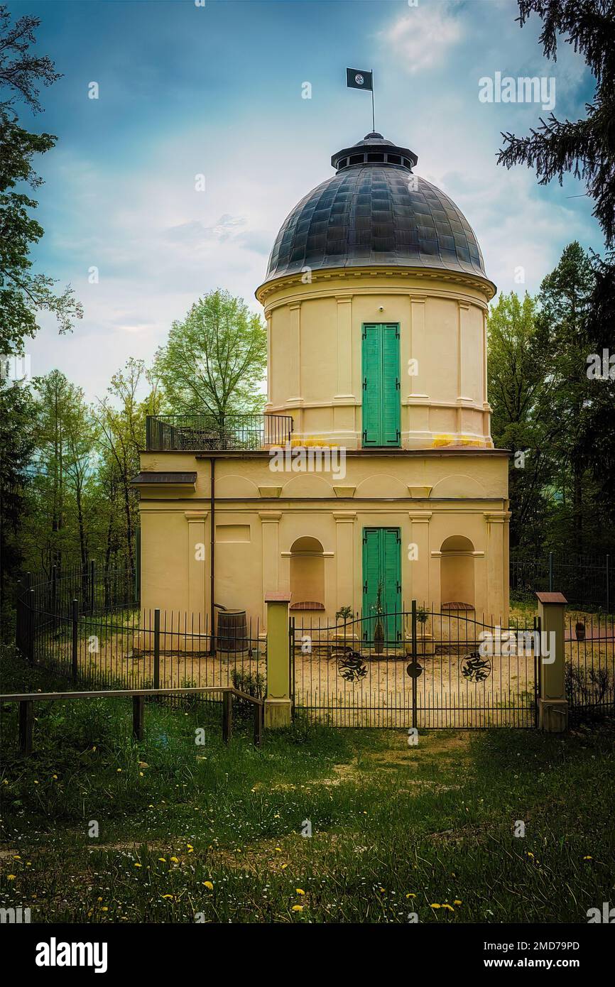 A vertical shot of the little castle Ptaci hradek in Cesky Krumlov town ...