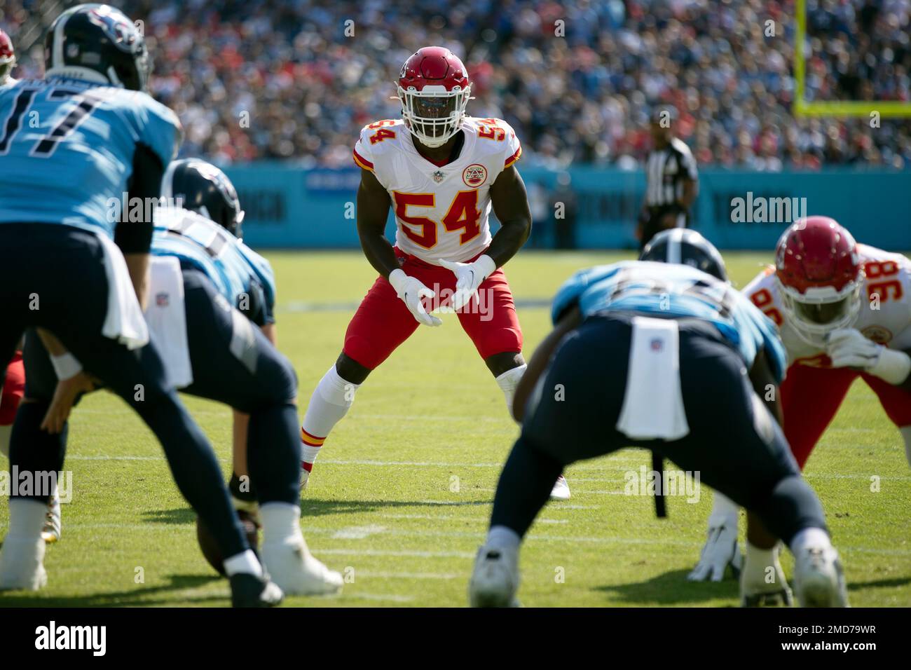 Kansas City Chiefs outside linebacker Nick Bolton (54) plays against ...