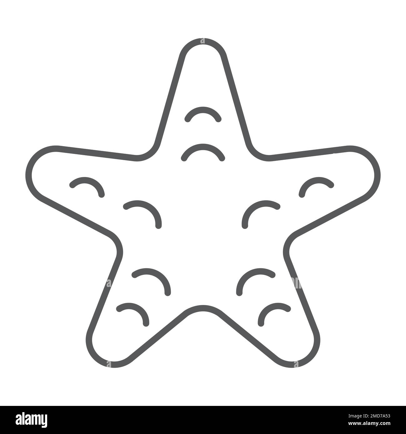 Starfish thin line icon, animal and underwater, aquatic sign vector ...
