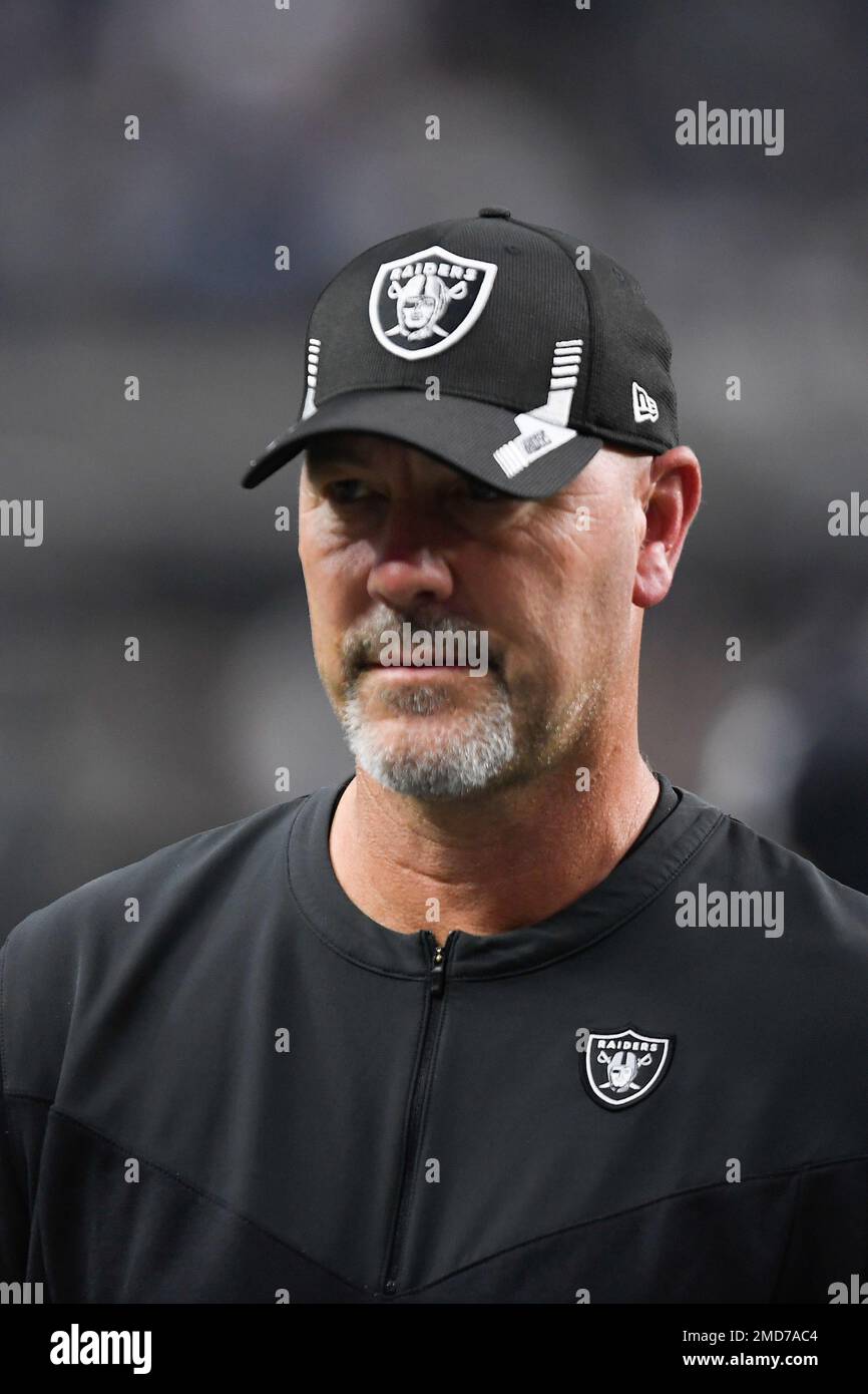 Las Vegas Raiders head coach Rich Bisaccia walks off the field after an ...