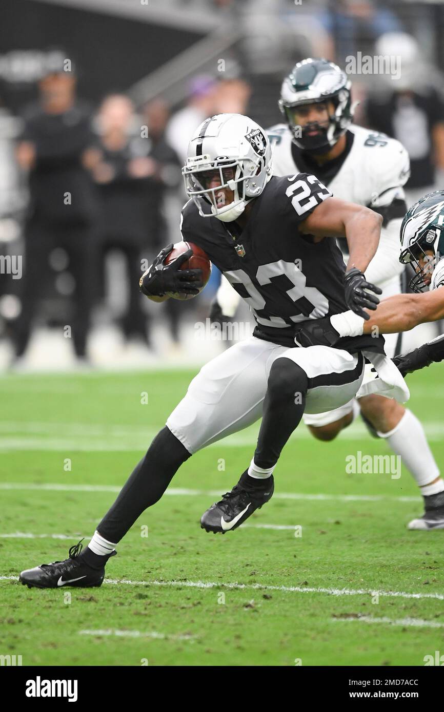 Las Vegas Raiders running back Kenyan Drake (23) plays during an NFL ...