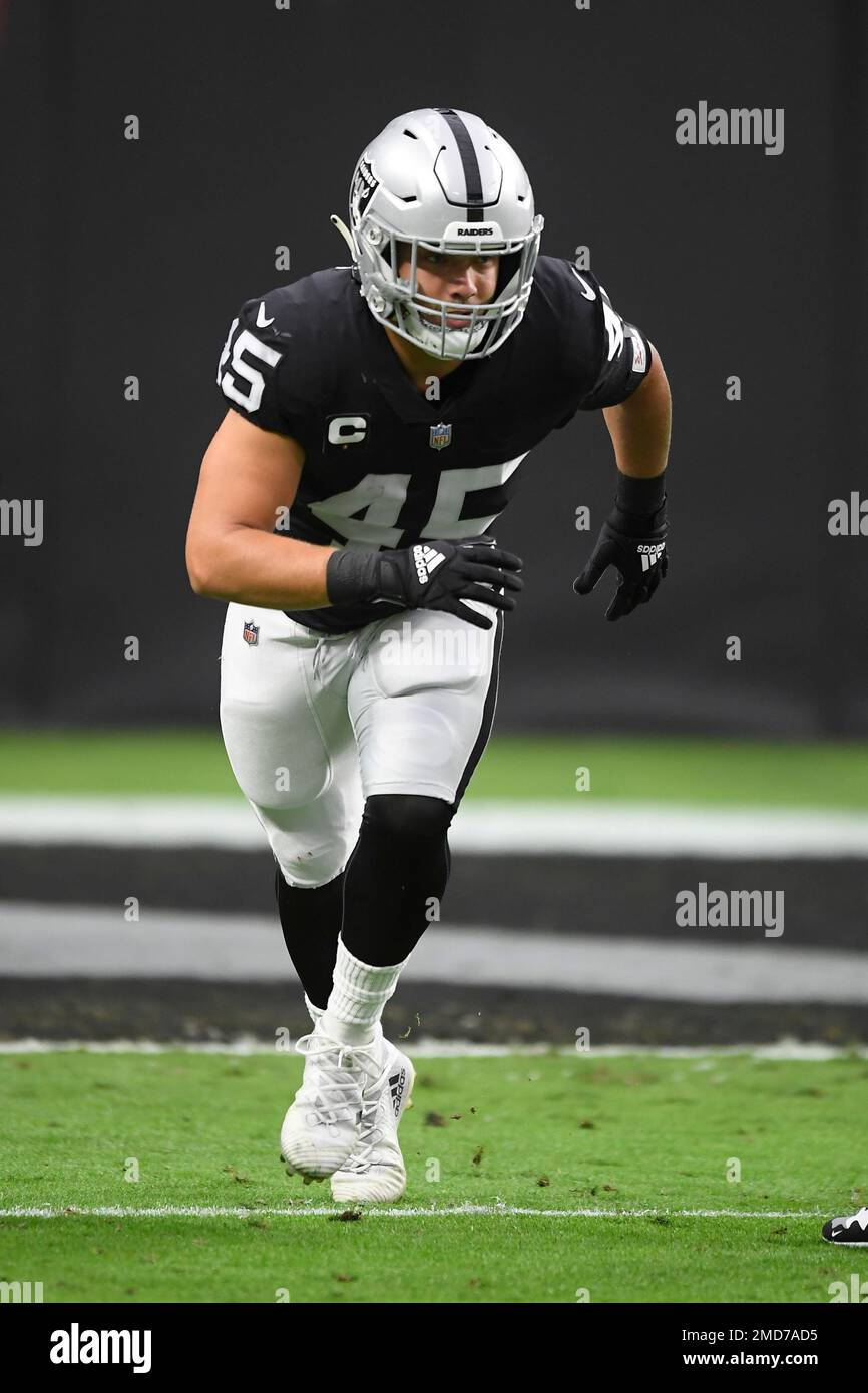 Las Vegas Raiders fullback Alec Ingold (45) plays during an NFL ...