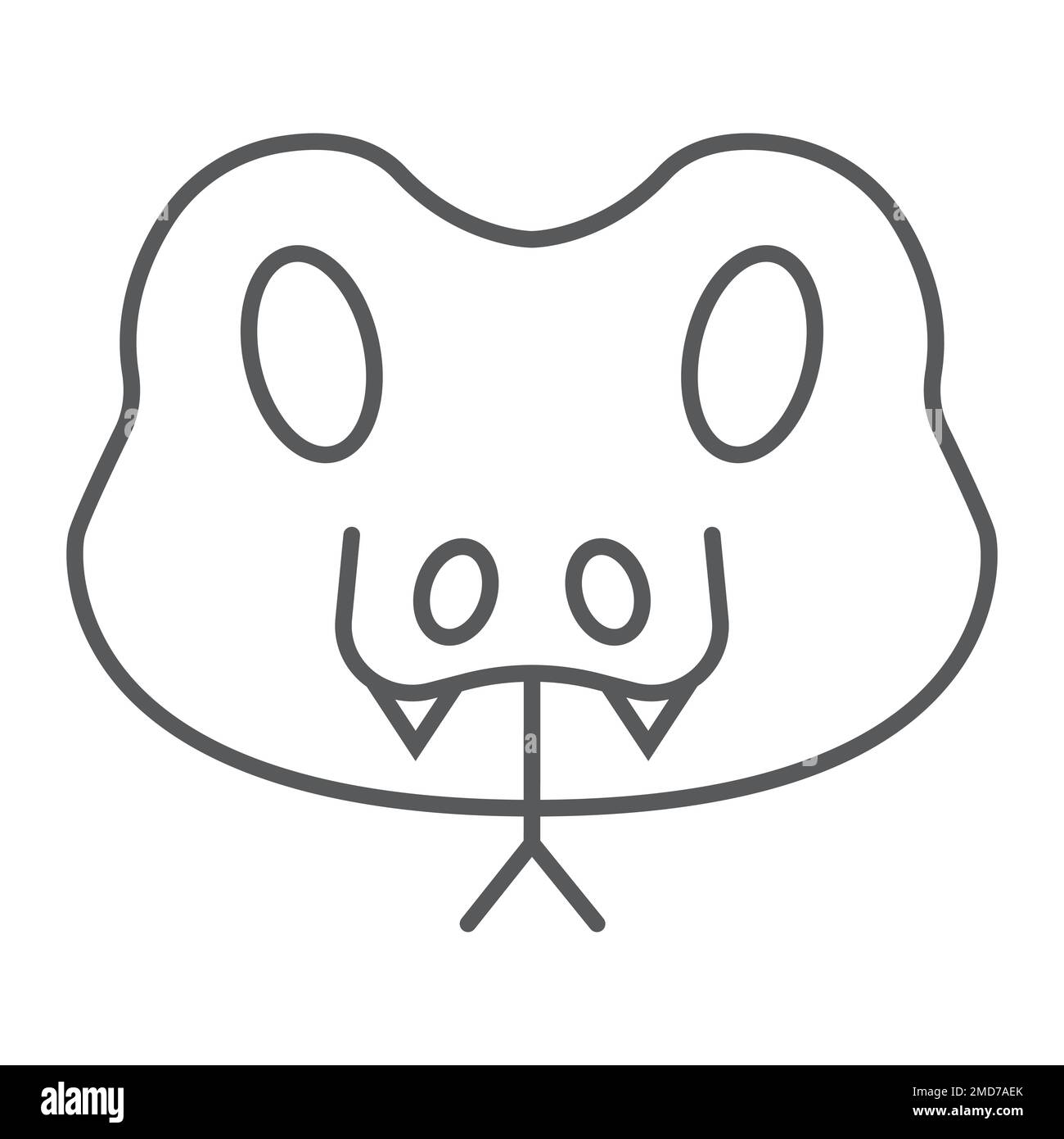 Snake thin line icon, animal and zoo, reptile sign vector graphics, a ...