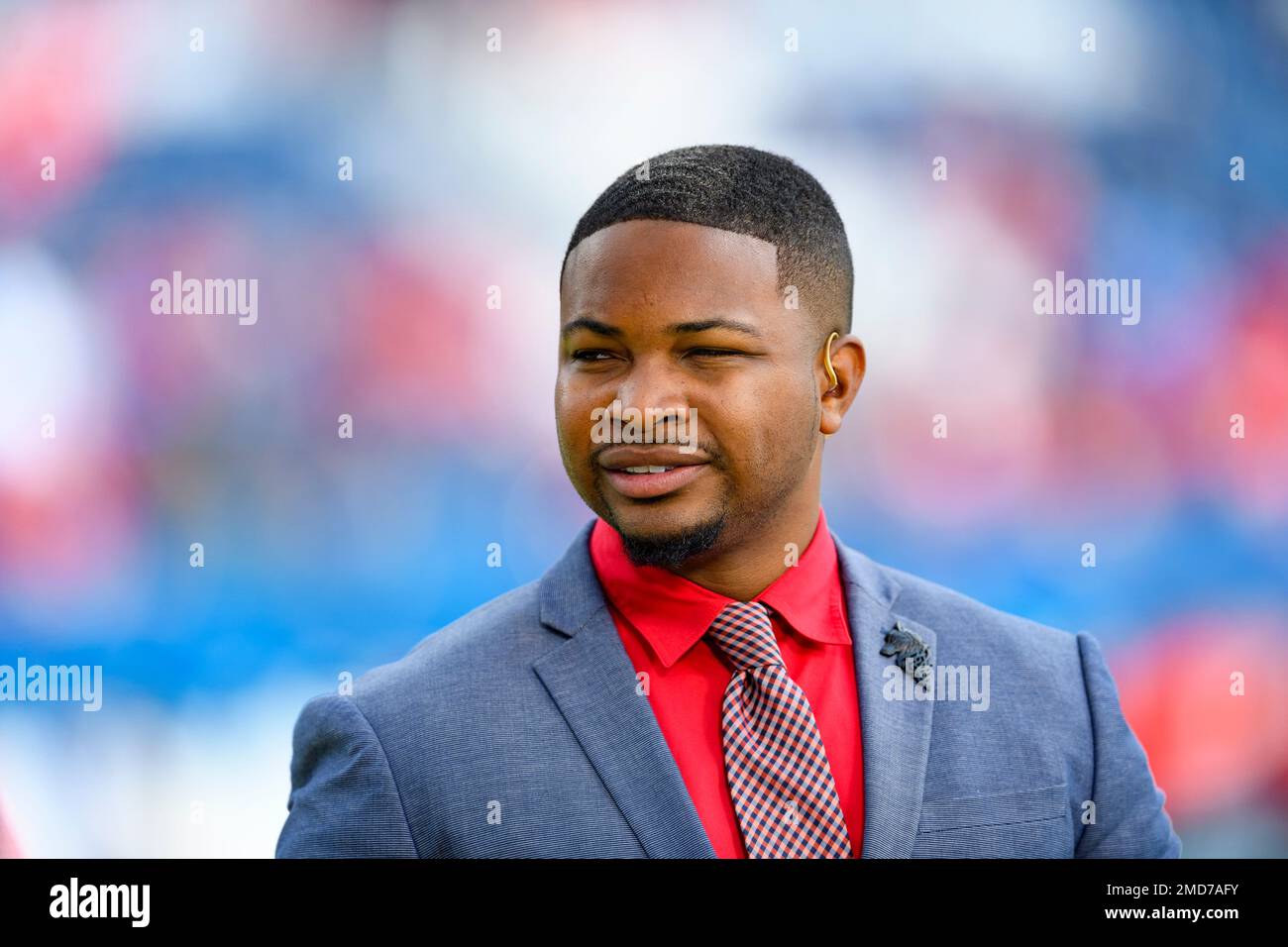 NFL Network personality Cameron Wolfe reports from the field before an ...