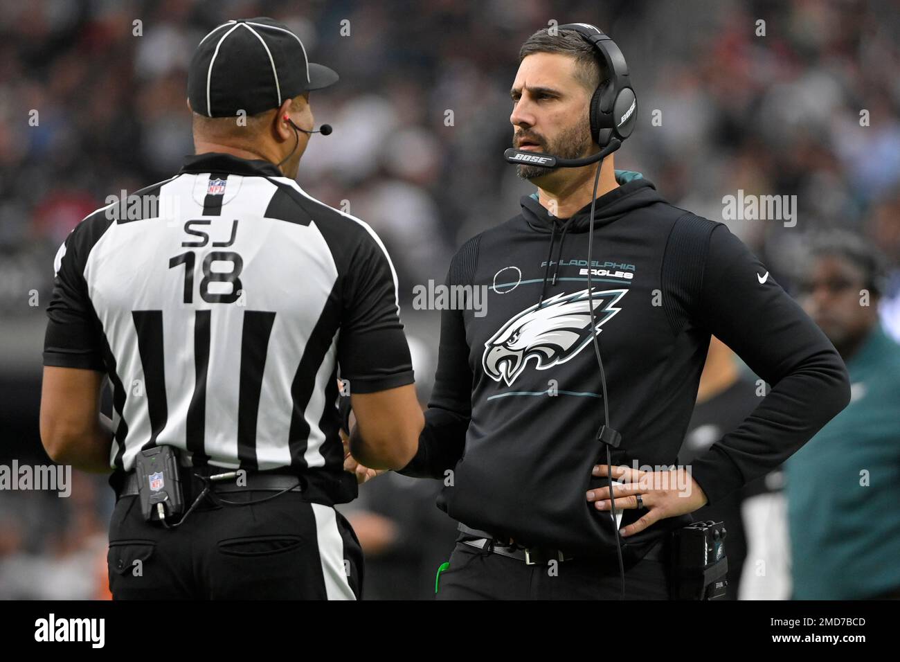 Philadelphia Eagles head coach Nick Sirianni during the first half of ...