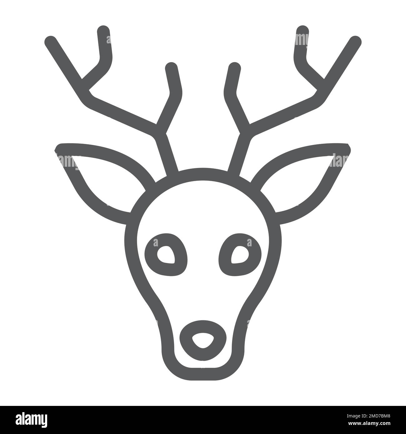 Deer line icon, animal and zoo, stag sign vector graphics, a linear ...