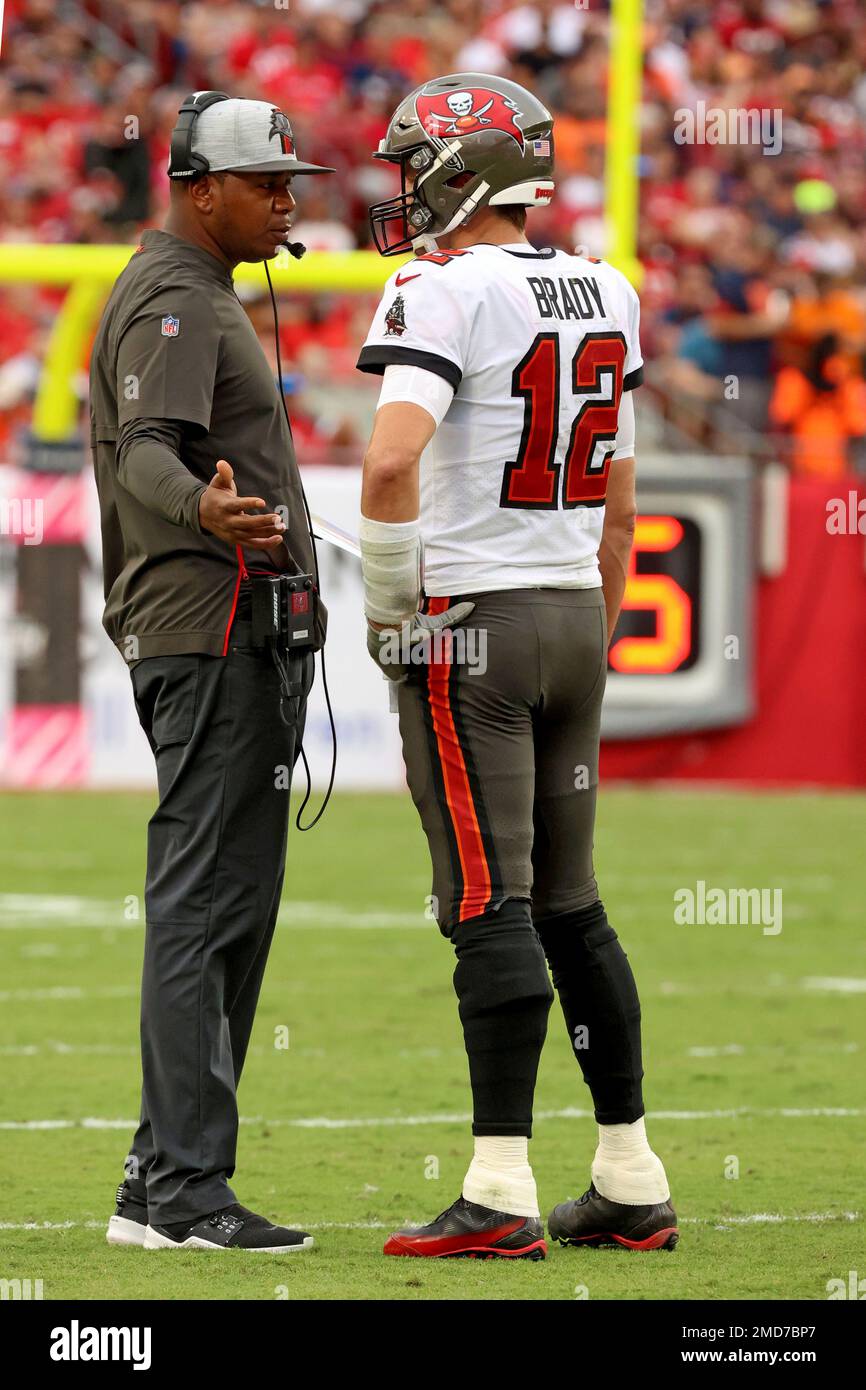 Tampa Bay Buccaneers quarterback Tom Brady (12) & offensive coordinator ...