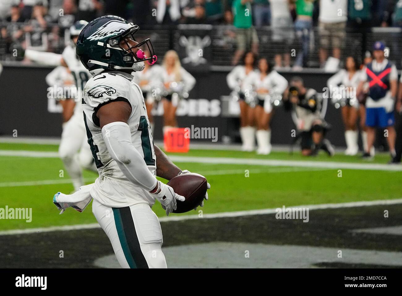 Philadelphia Eagles running back Kenneth Gainwell (14) celebrates after ...