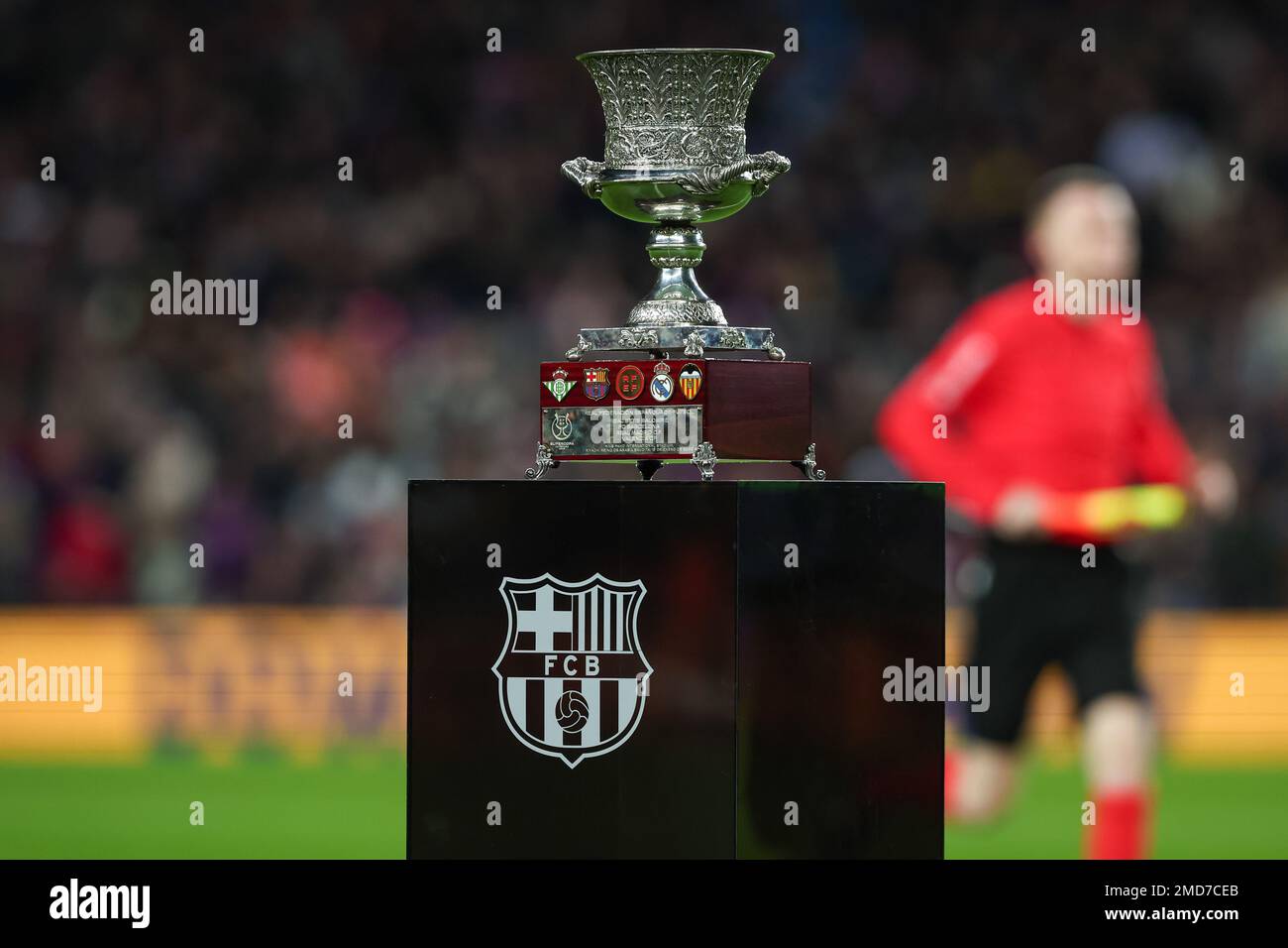 Super Copa trophy during the Liga match between FC Barcelona and Getafe ...