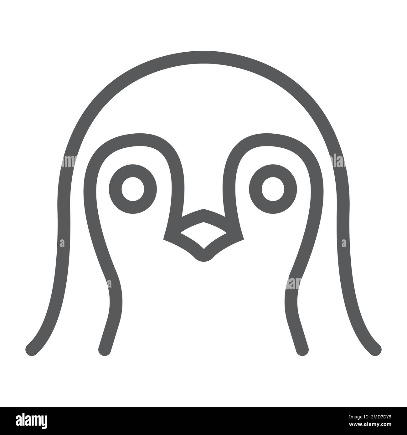 Penguin line icon, animal and zoo, bird sign vector graphics, a linear ...