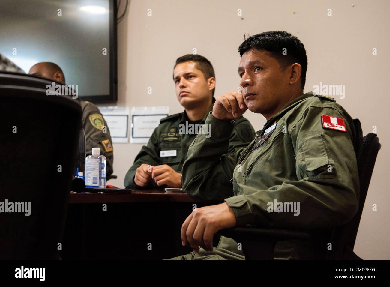 International military students listen to a moderator during a Women ...