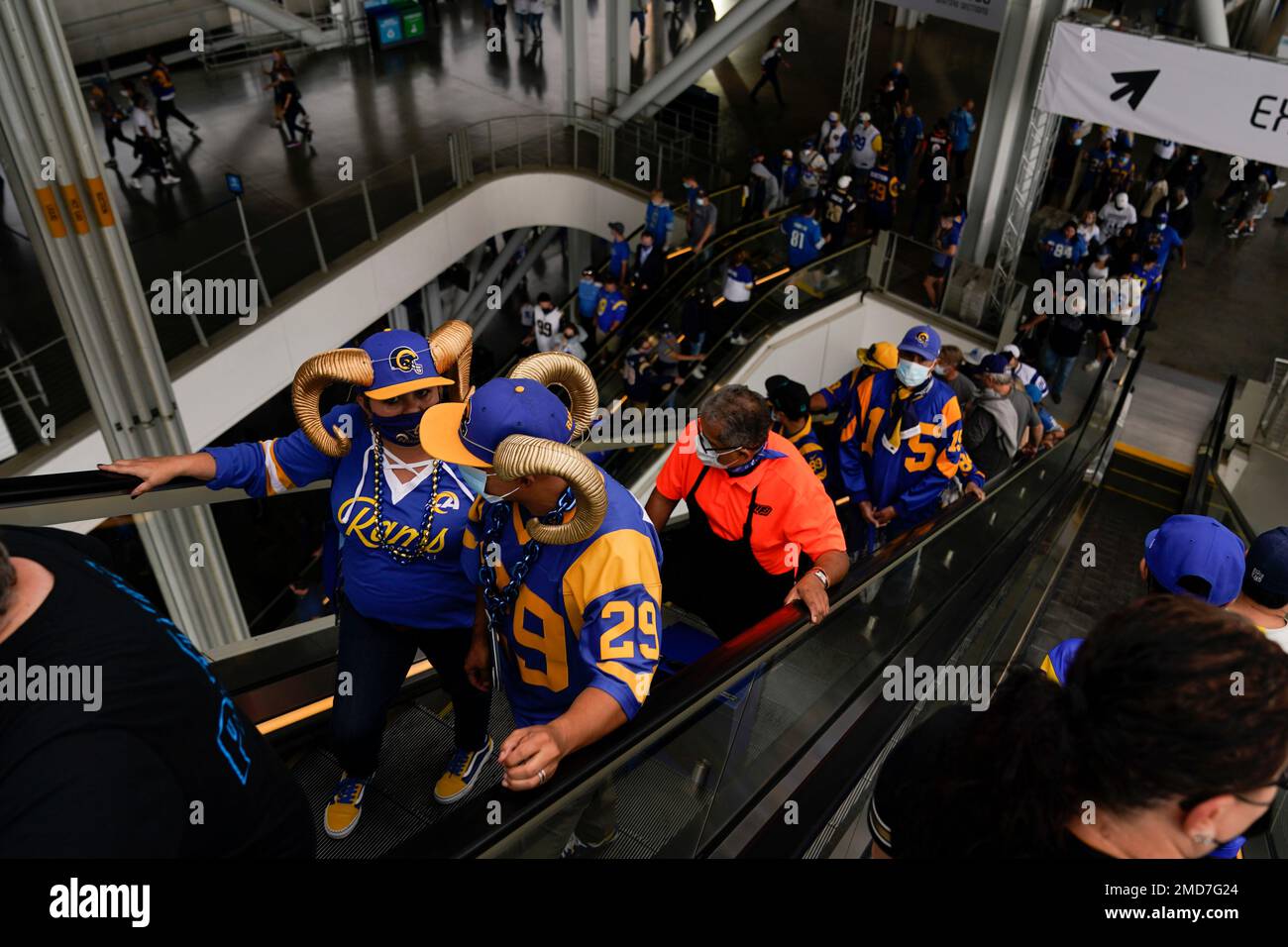 Los Angeles Rams fans before an NFL football game against the Detroit ...