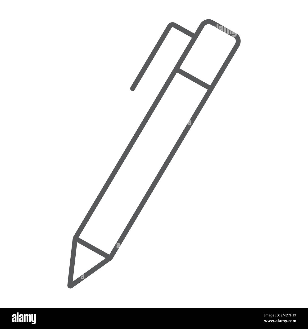 Pen thin line icon, school and education, edit sign vector graphics, a ...