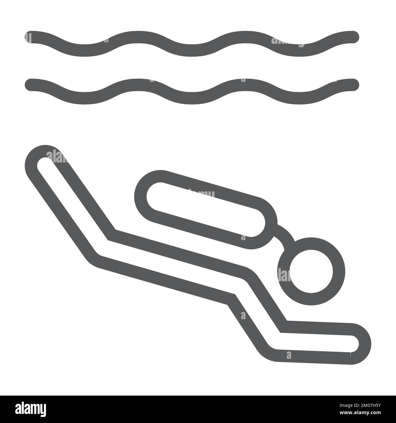 Scuba Diving line icon, diving and underwater, diver sign vector ...