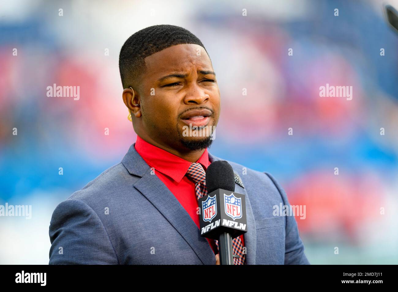 NFL Network personality Cameron Wolfe reportsfrom the field before an ...